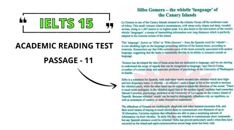 Silbo Gomero – the whistle ‘language’: Reading Answers – IELTS Progress