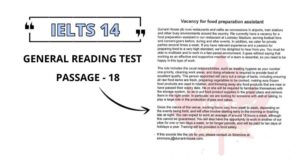 Vacancy for food preparation assistant: Reading Answers – IELTS Progress